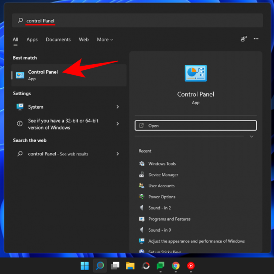 How to Open Control Panel in Windows 11